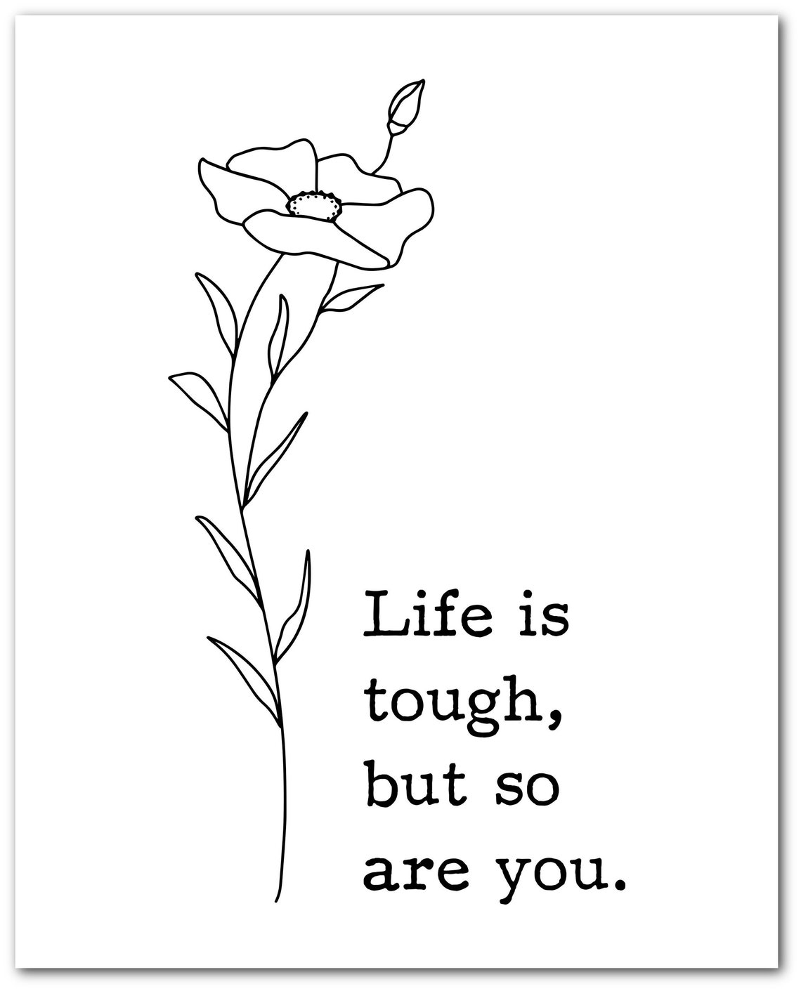 Life is Tough but so Are You Printable Minimalist Wall Art - Etsy UK