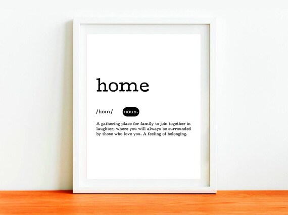Home Definition Printable Home Quote Home Dictionary Modern | Etsy