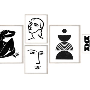 Gallery Wall Set, Boho Black and White Printables - Etsy