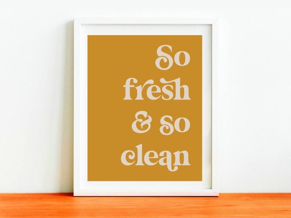 So Fresh and so Clean Printable Minimalist Bathroom Print - Etsy