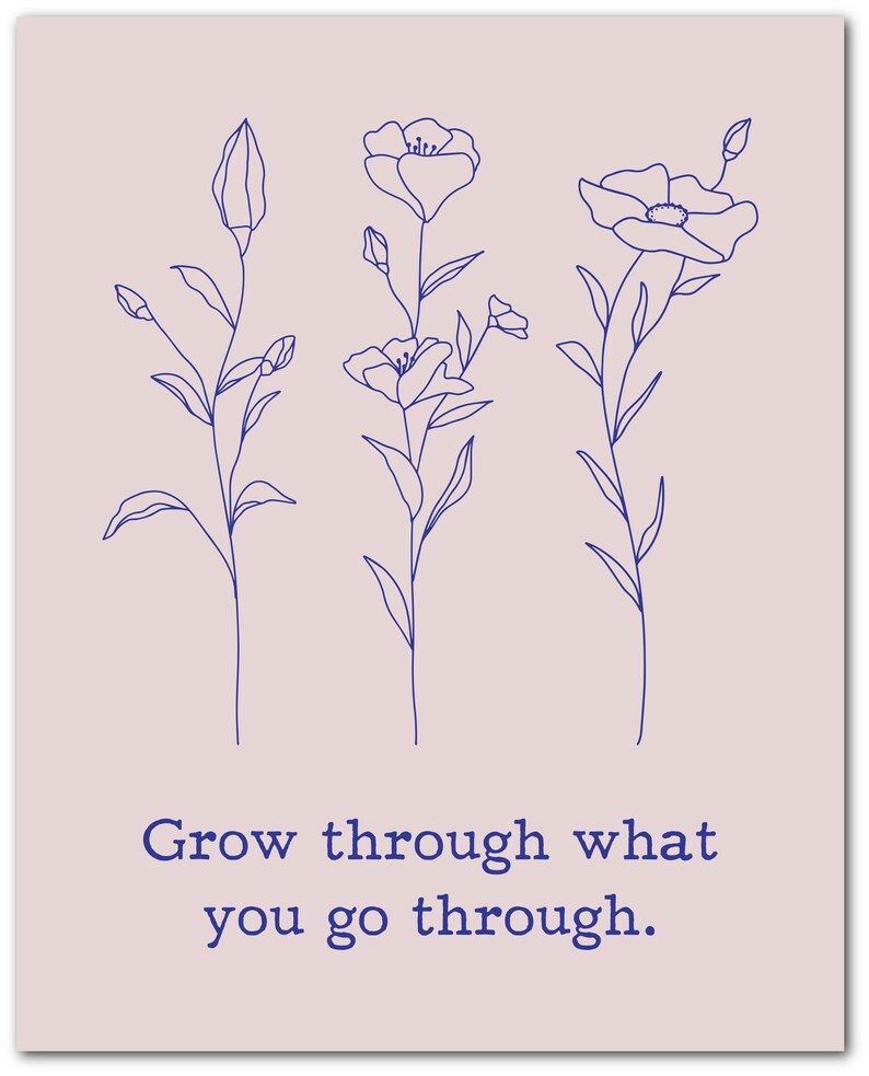 Grow Through What You Go Through Positive Wall Art Printable - Etsy