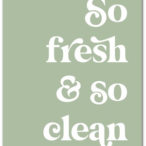 So Fresh and so Clean Printable, Minimalist Bathroom Print, Modern ...
