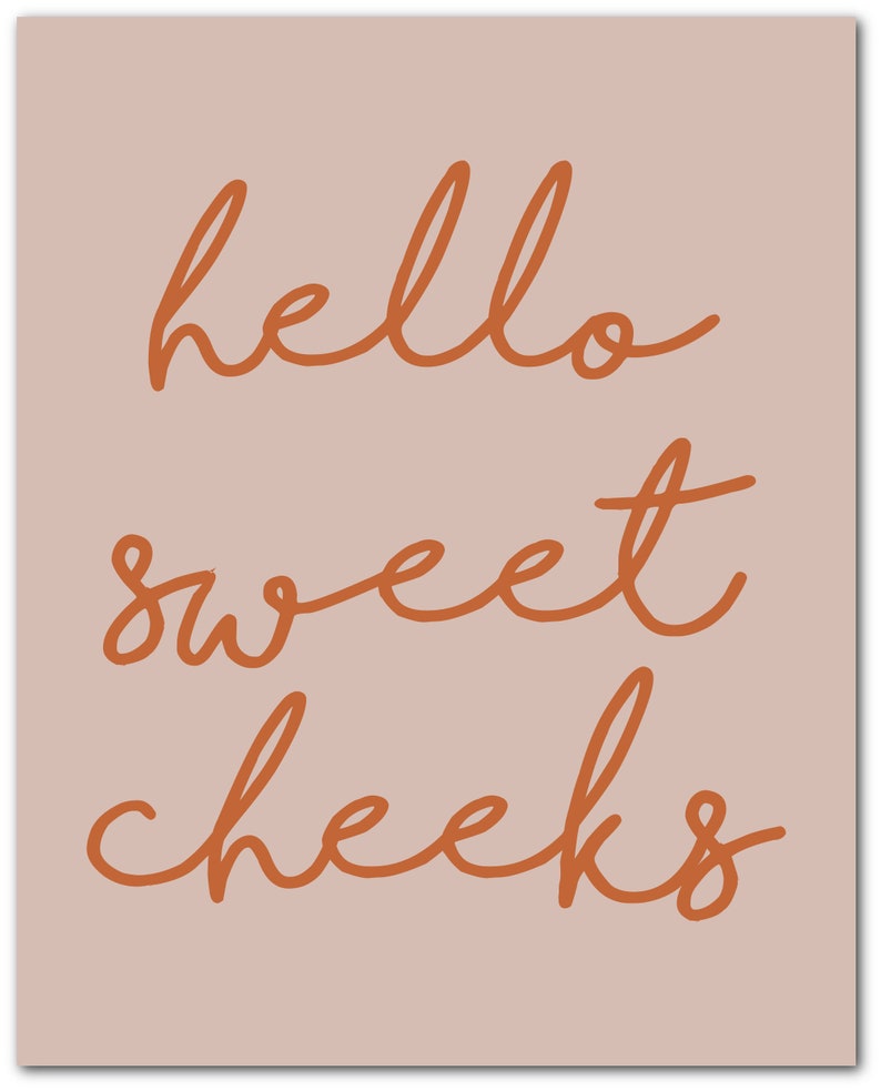Hello Sweet Cheeks Printable Minimalist Bathroom Print - Etsy