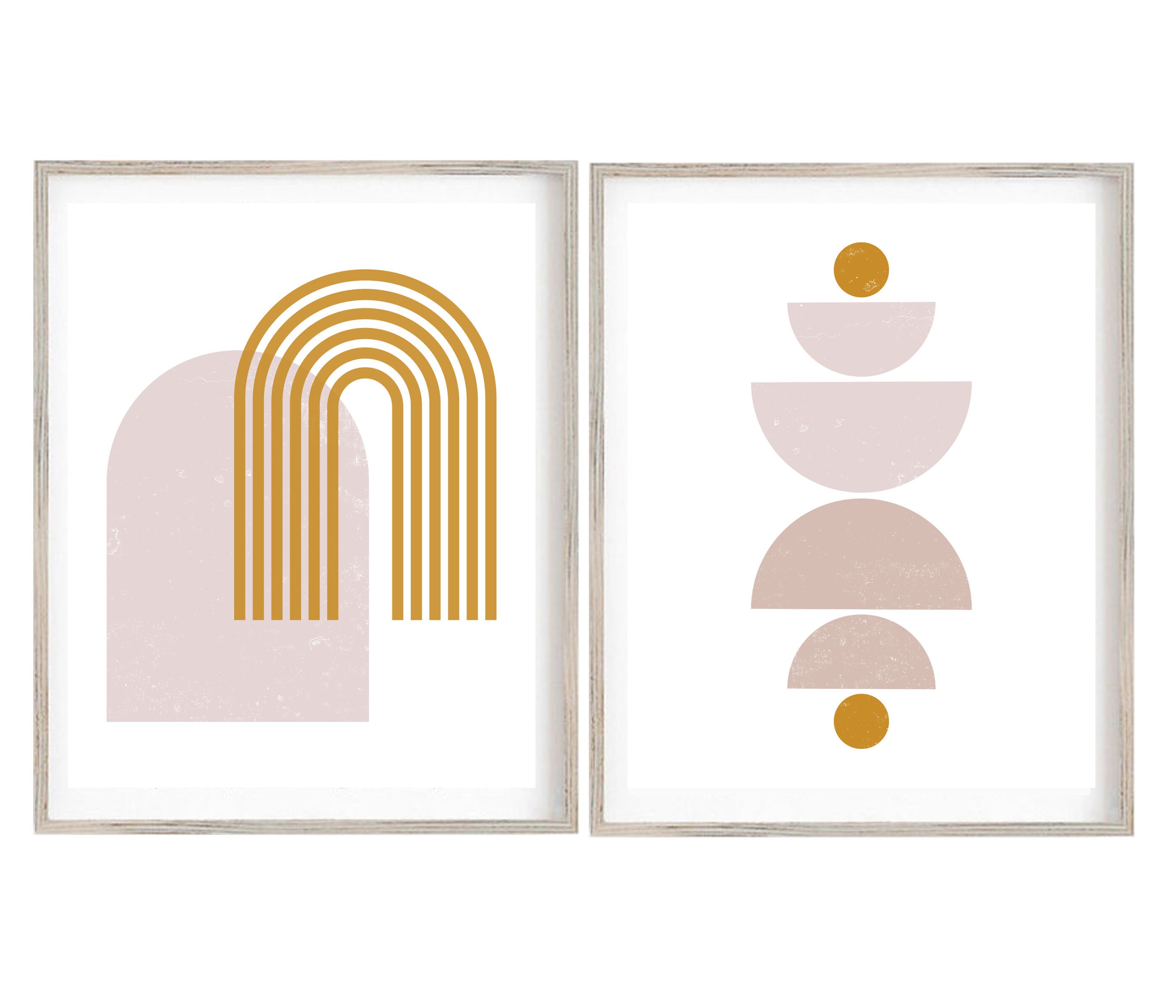 Set of 2 Boho Printables Boho Geometric Printable Large Wall | Etsy