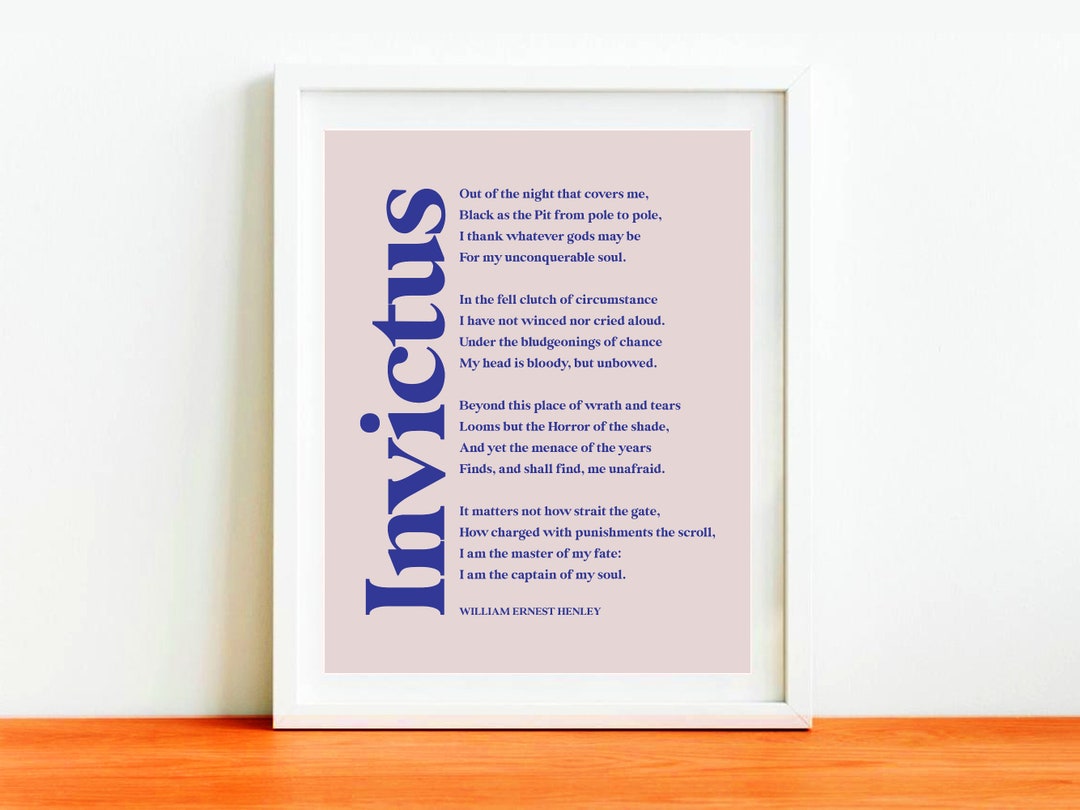 Invictus Printable Large Wall Prints William Ernest Henley - Etsy