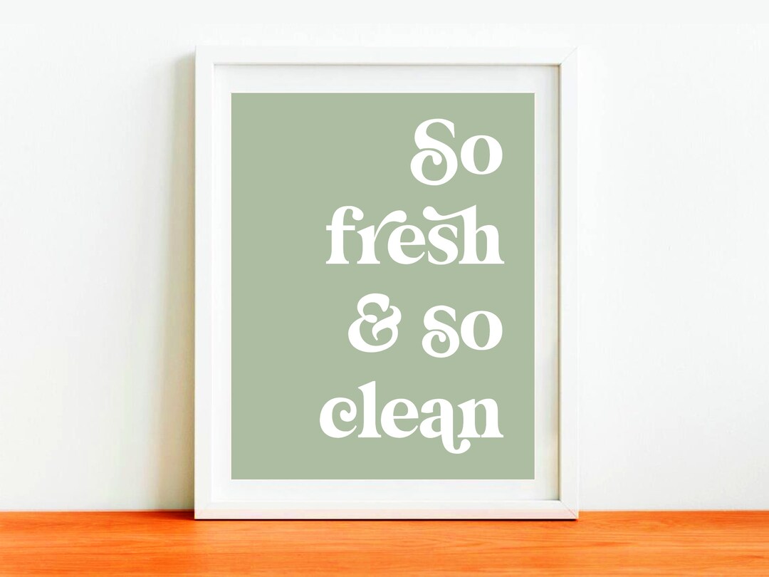 So Fresh and so Clean Printable, Minimalist Bathroom Print, Modern ...