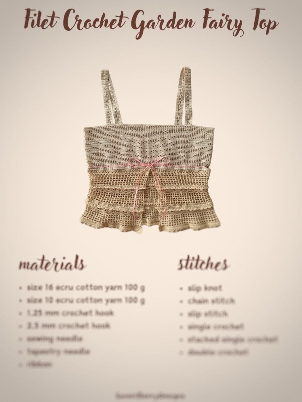 Filet Crochet Garden Fairy Top Pattern, Summer Crochet Top Pattern for ...