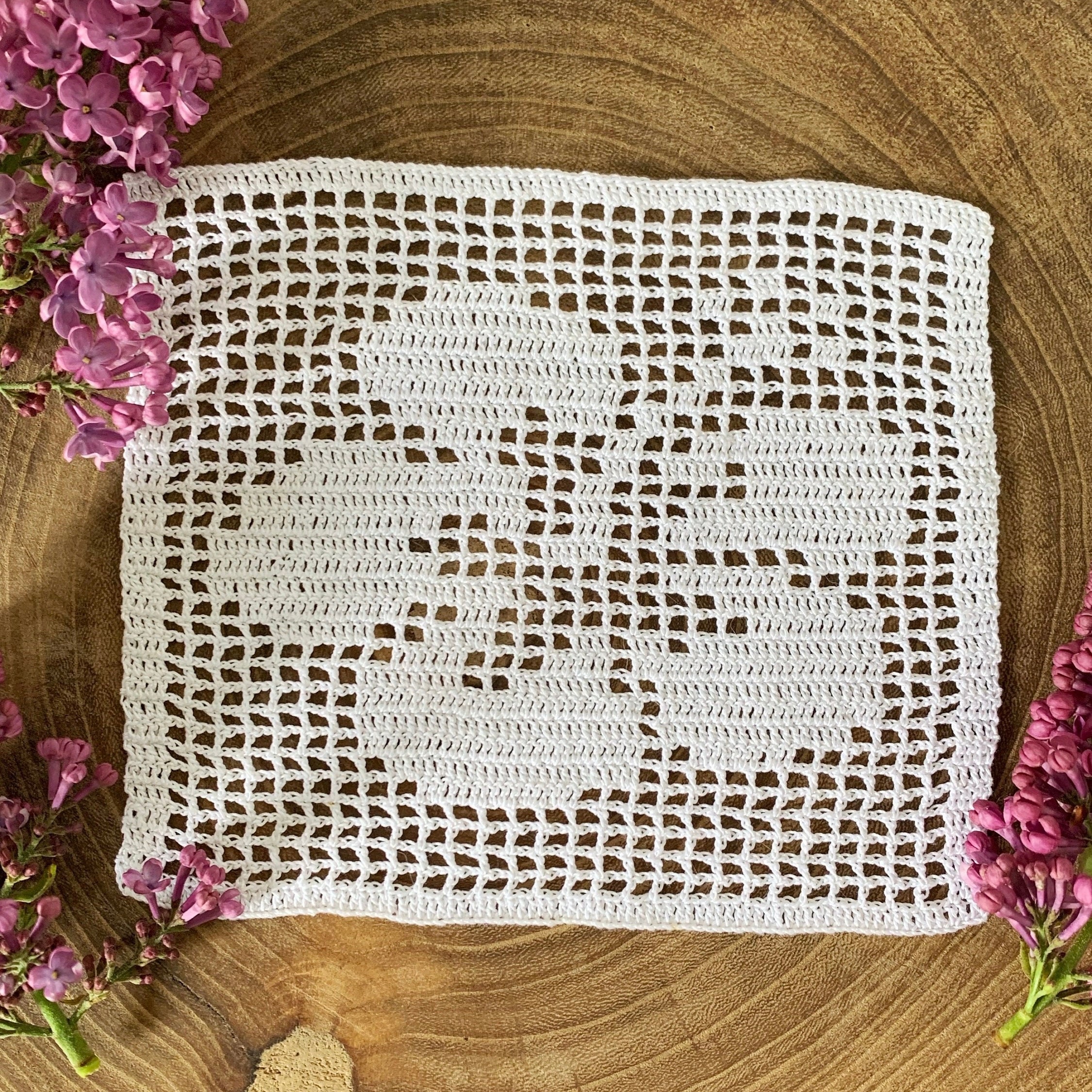 Hibiscus Filet Crochet Pattern, Doily Pdf Pattern, Crochet for ...