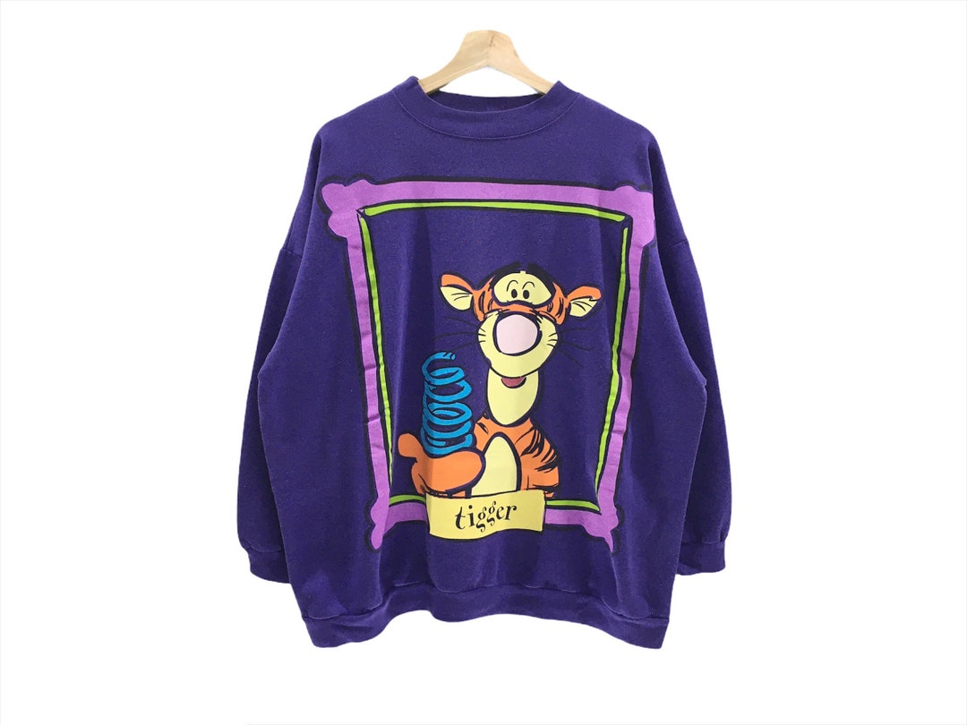 Vintage Tigger Walt Disney Cartoon Character Sweater Jumper Crewneck ...