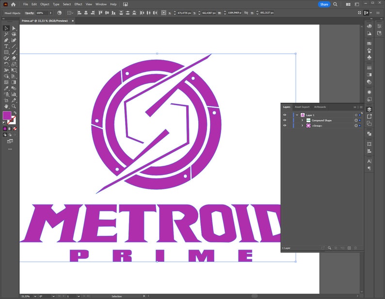 Metroid Prime - Mighty Samus Emblem - SVG/AI Vector Cut File - Etsy