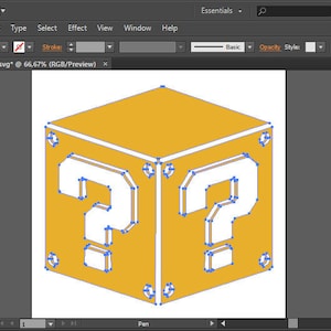 Super Mario Question Mark Block - SVG/AI Vector Cut File for Vinyl Art ...