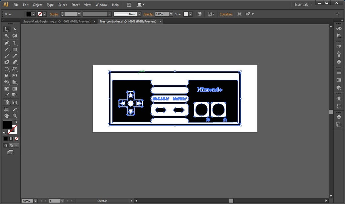 Hand Drawn Fanart Vector of the NES Controller - SVG/AI Vector Cut File ...