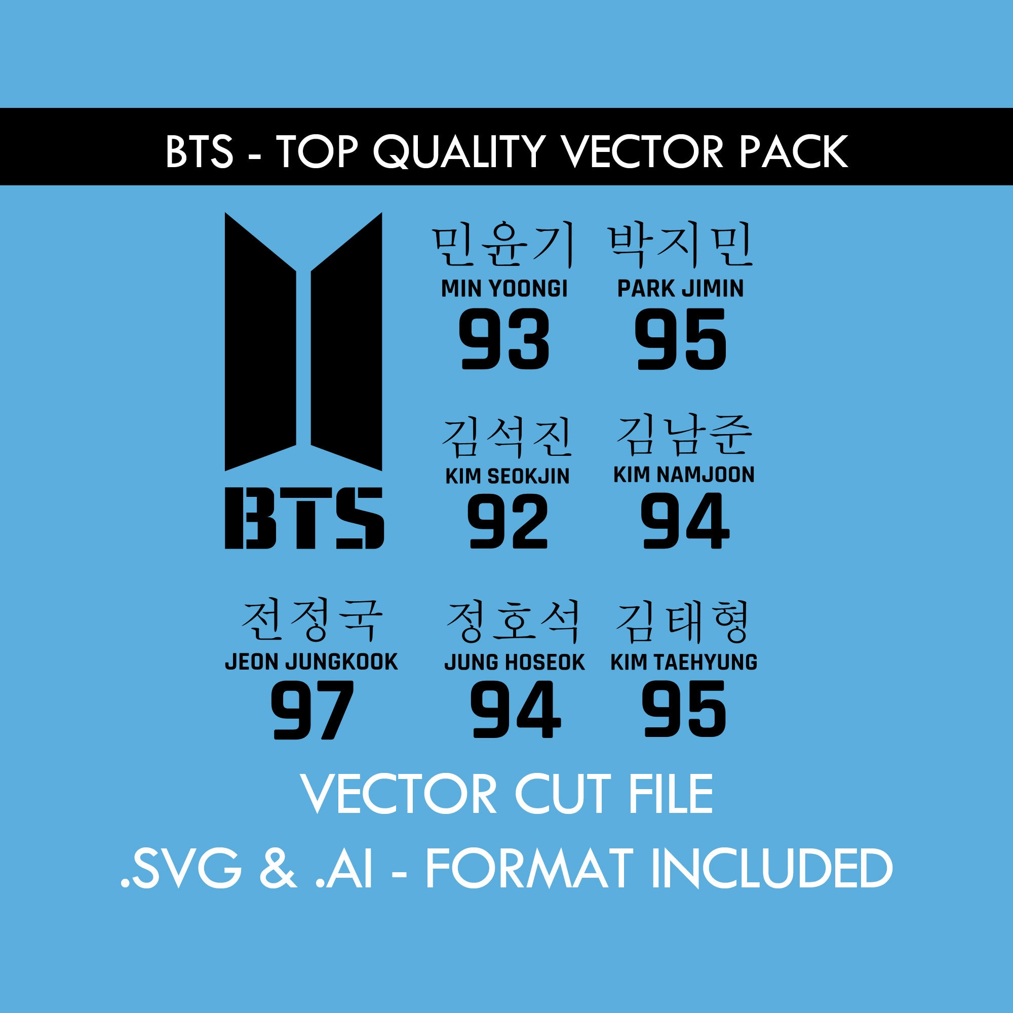 BTS Memberpack .SVG/.AI Vector Cut Files - Etsy