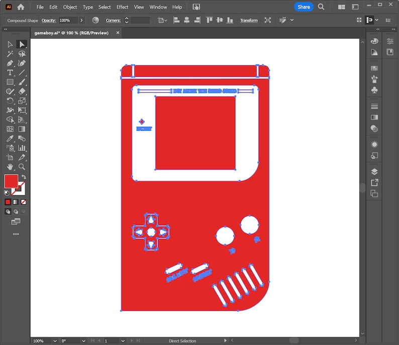 Gameboy Artwork | SVG/AI Vector Cut File | Retro Nostalgiavideo Game ...