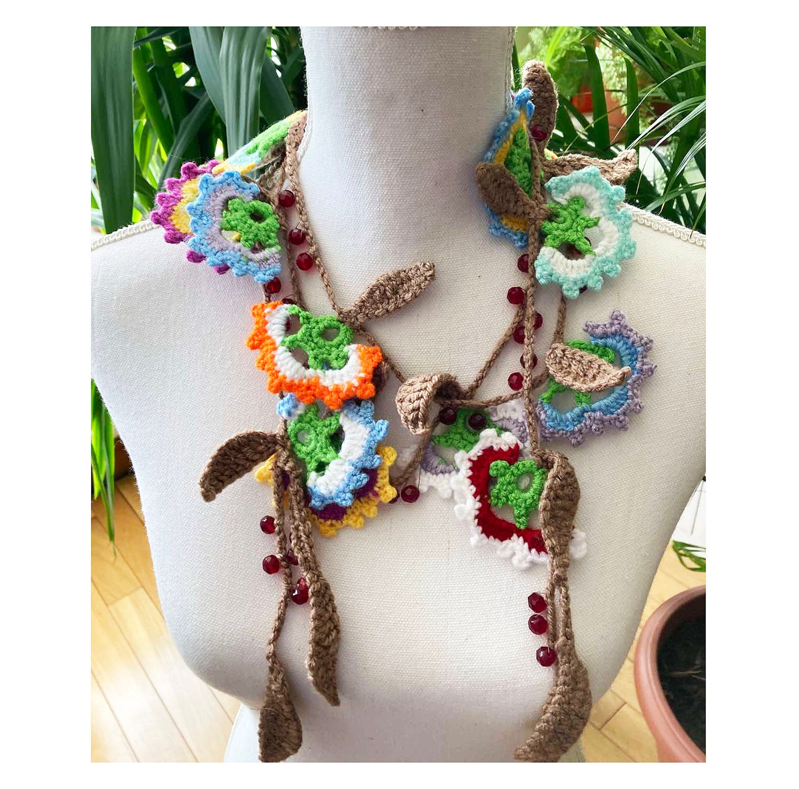 Gradient Multi Colors Ethnic Leafy Flowering Neck Garland - Etsy UK