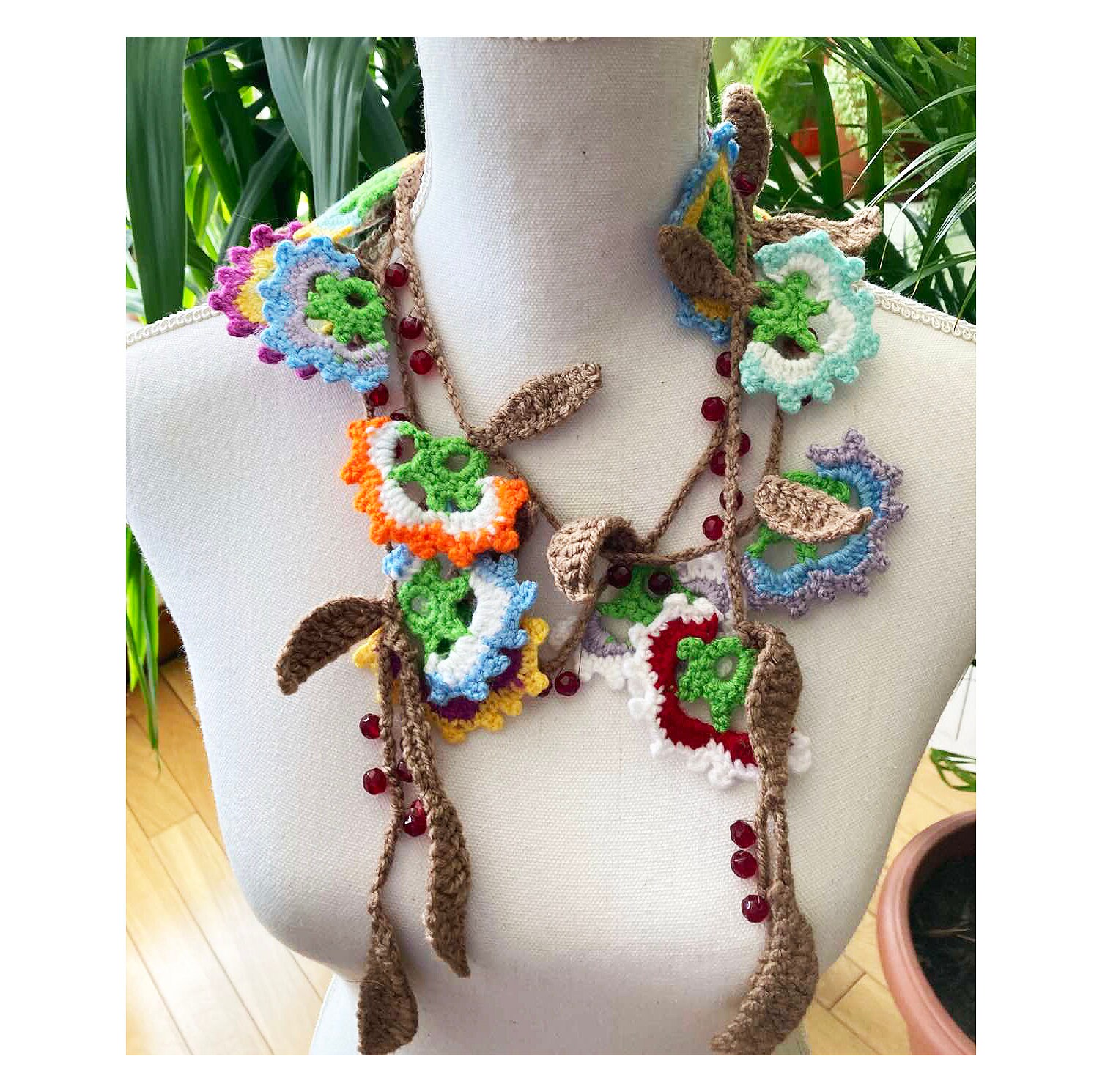 Gradient Multi Colors Ethnic Leafy Flowering Neck Garland - Etsy UK