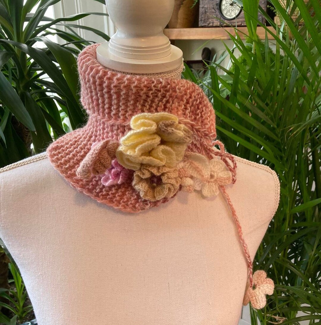 Gradient Powder Pink Neck Warmer Neck Wrap Shawl Neck Warmer hand ...