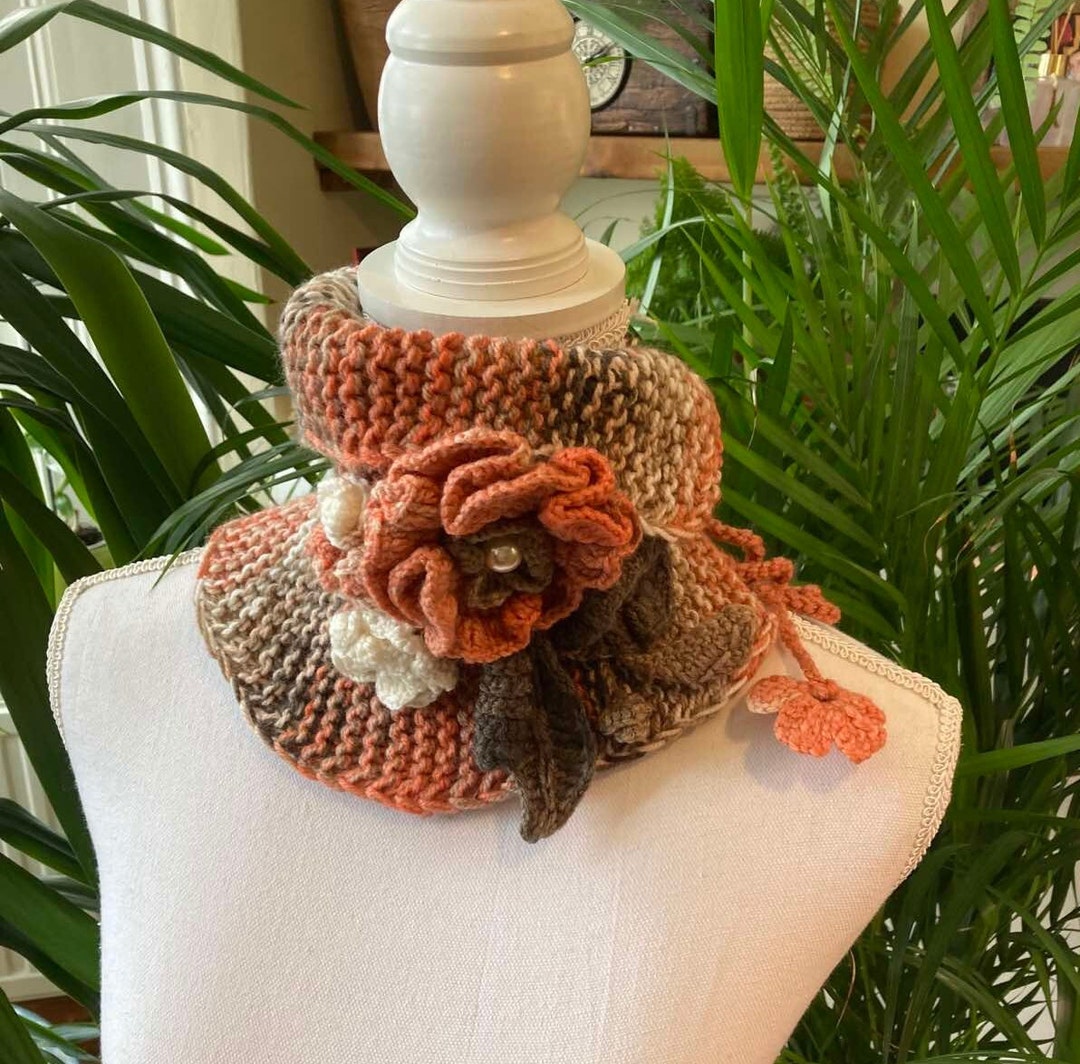 Gradient Orange Brown Neck Warmer Neck Wrap Shawl Neck - Etsy