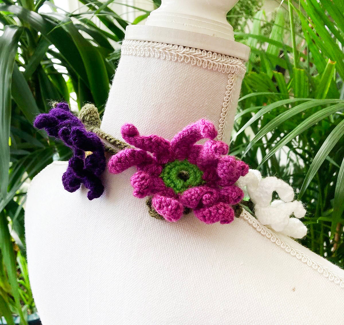 Gradient Multi Colors Leafy Flowering Neck Garland Shawl - Etsy UK