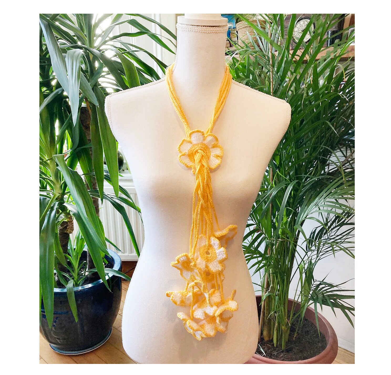Yellow Flowers Neck Garland Necklace -handmade Neck Accessories ...