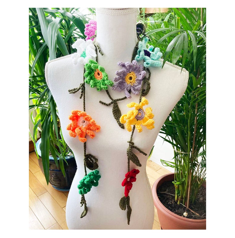 Gradient Multi Colors Leafy Flowering Neck Garland Shawl - Etsy UK