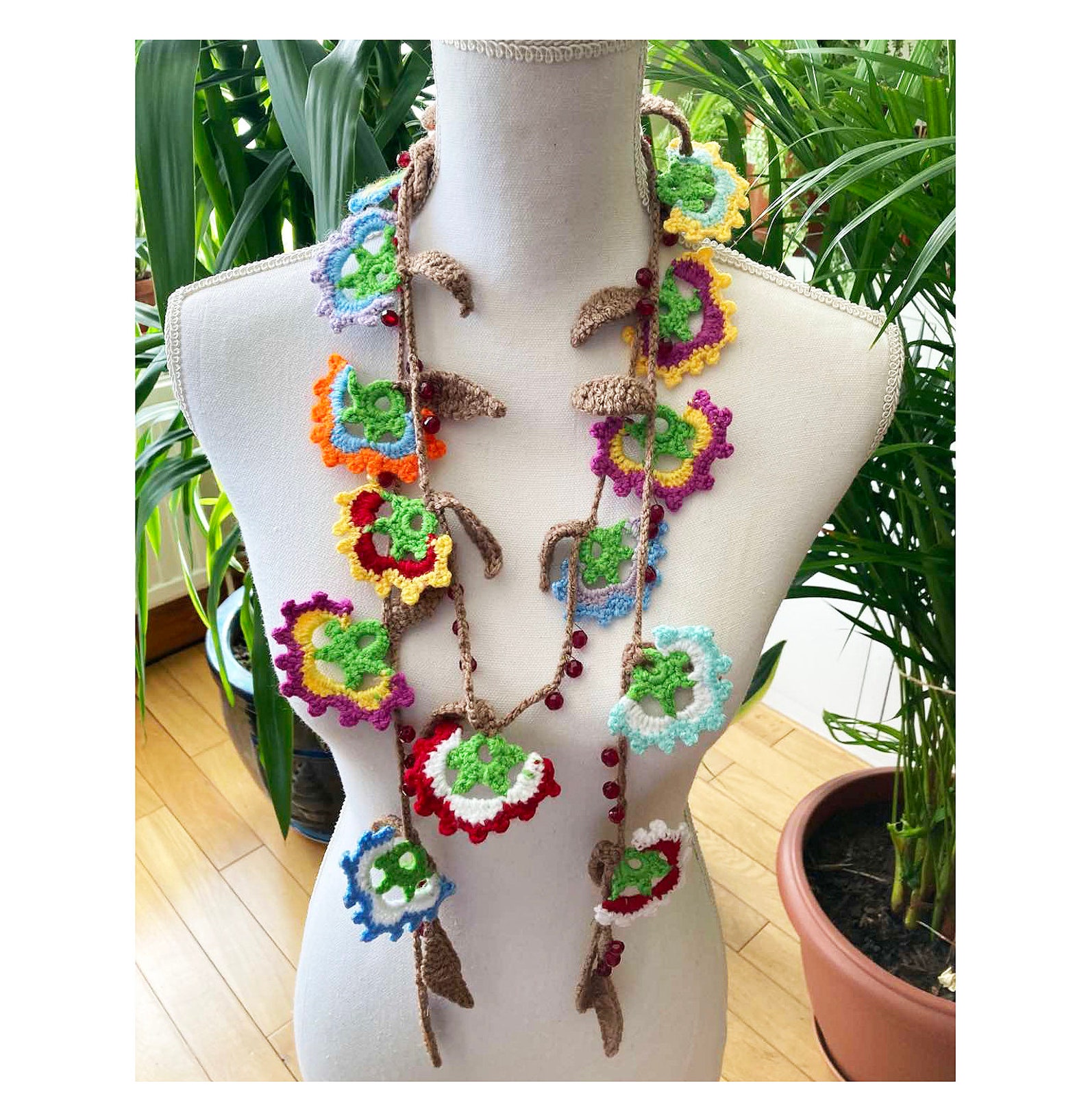 Gradient Multi Colors Ethnic Leafy Flowering Neck Garland - Etsy UK