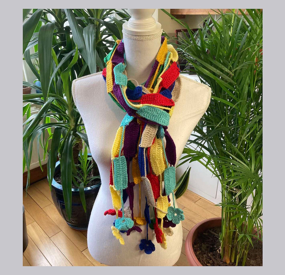 Hand Crochet Rainbow Colors Shawl - Rectangular Wrap Shawl - Design ...