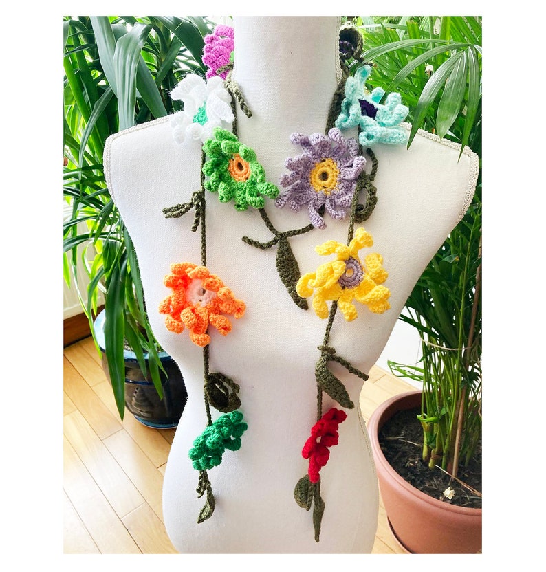 Gradient Multi Colors Leafy Flowering Neck Garland Shawl - Etsy UK