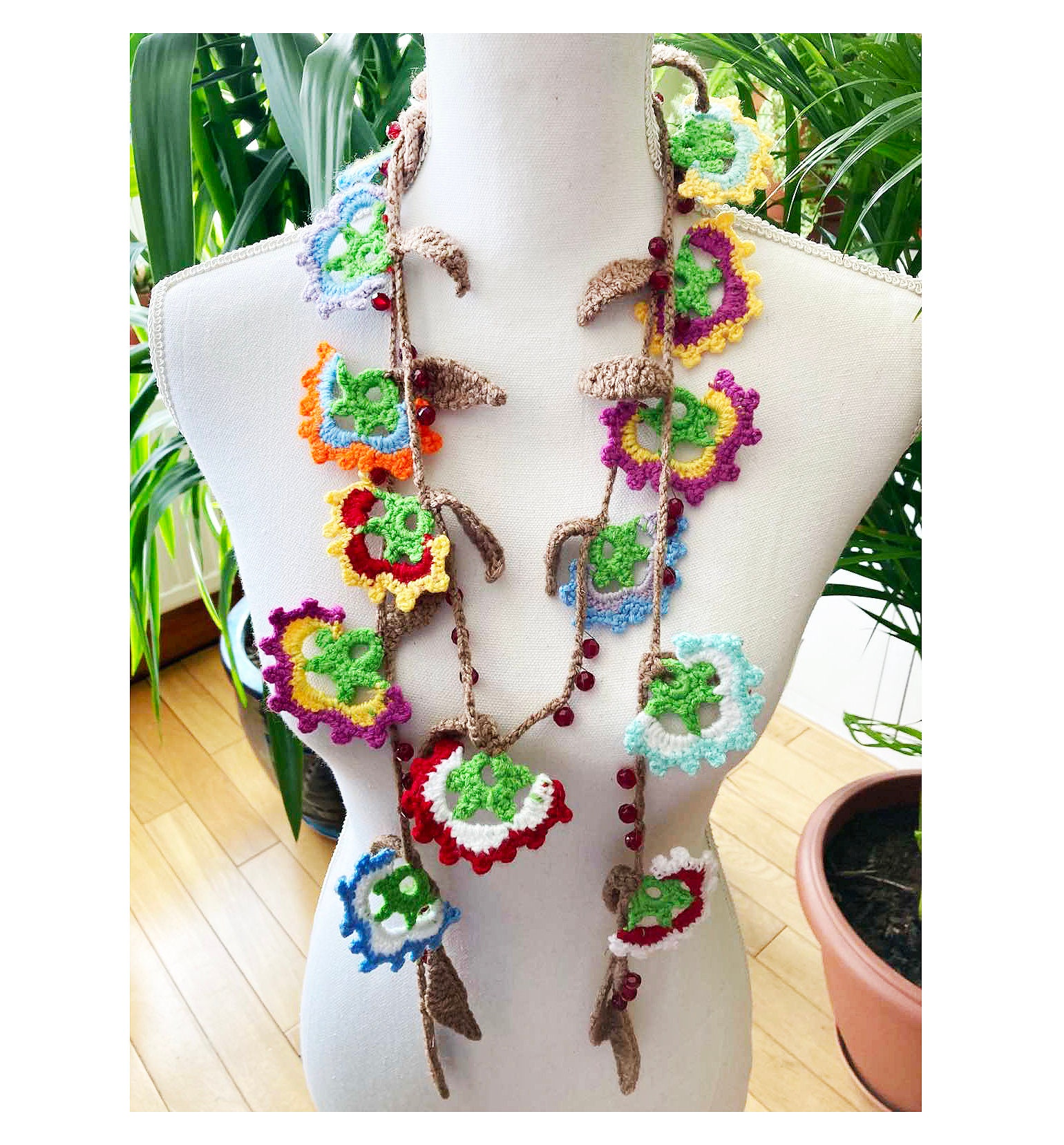 Gradient Multi Colors Ethnic Leafy Flowering Neck Garland - Etsy UK