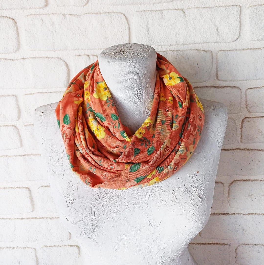 Infinity Pink Flowered Soft Modern Shawl -stylish Outfit -neck Wrap - Etsy