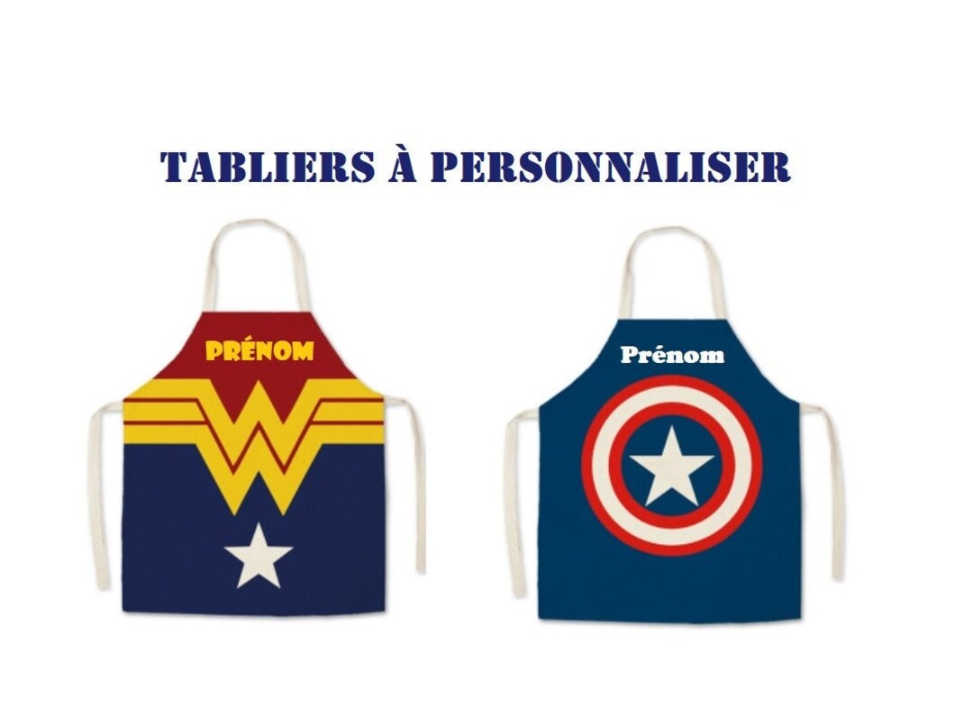 Customizable Child Apron Theme super Heroes to - Etsy Canada