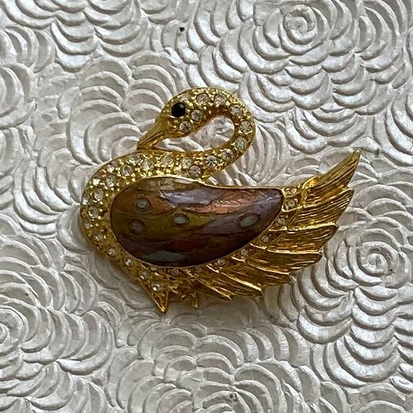 Vintage Swan Brooch - Etsy