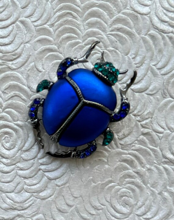 Unique insect beetle large vintage style brooch - Gem