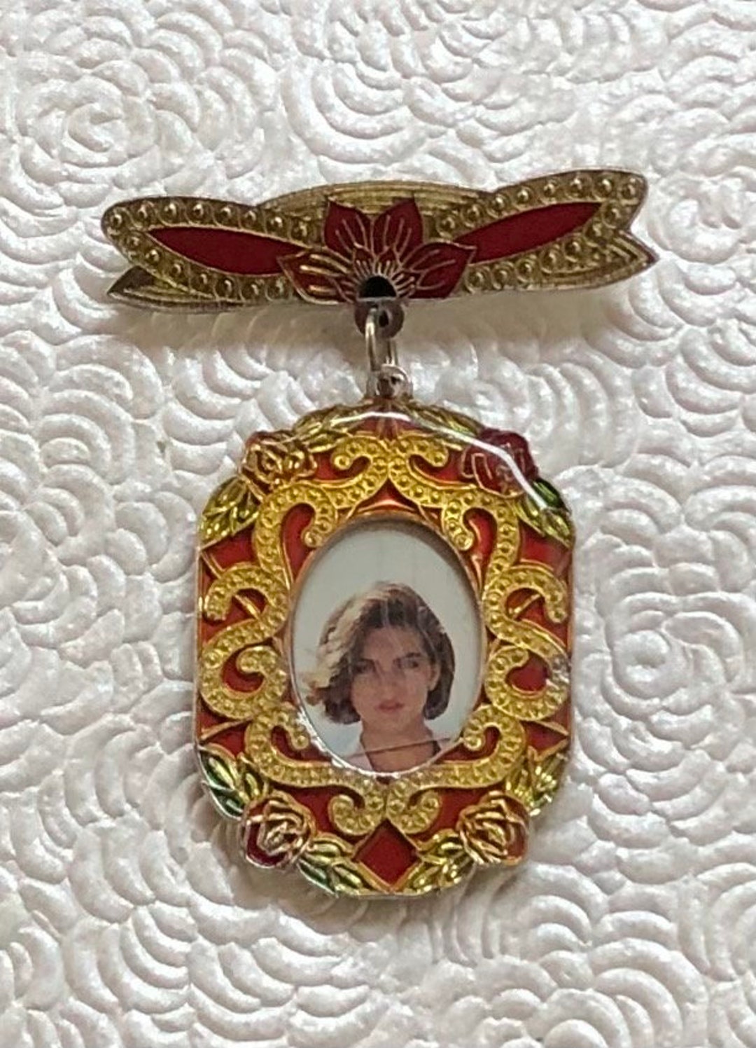 Art Deco Style Enamel Photo Frame Brooch - Etsy