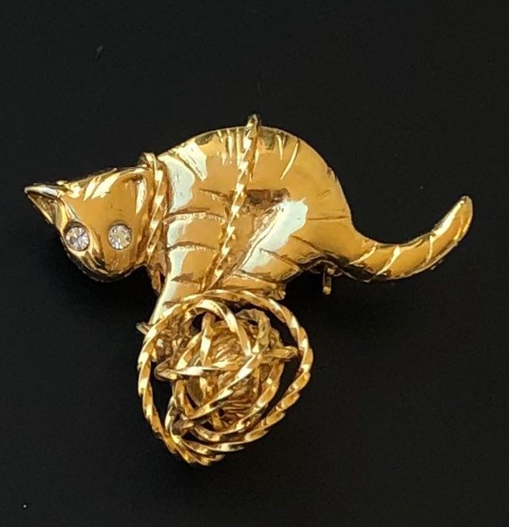 Vintage cat brooch - Gem