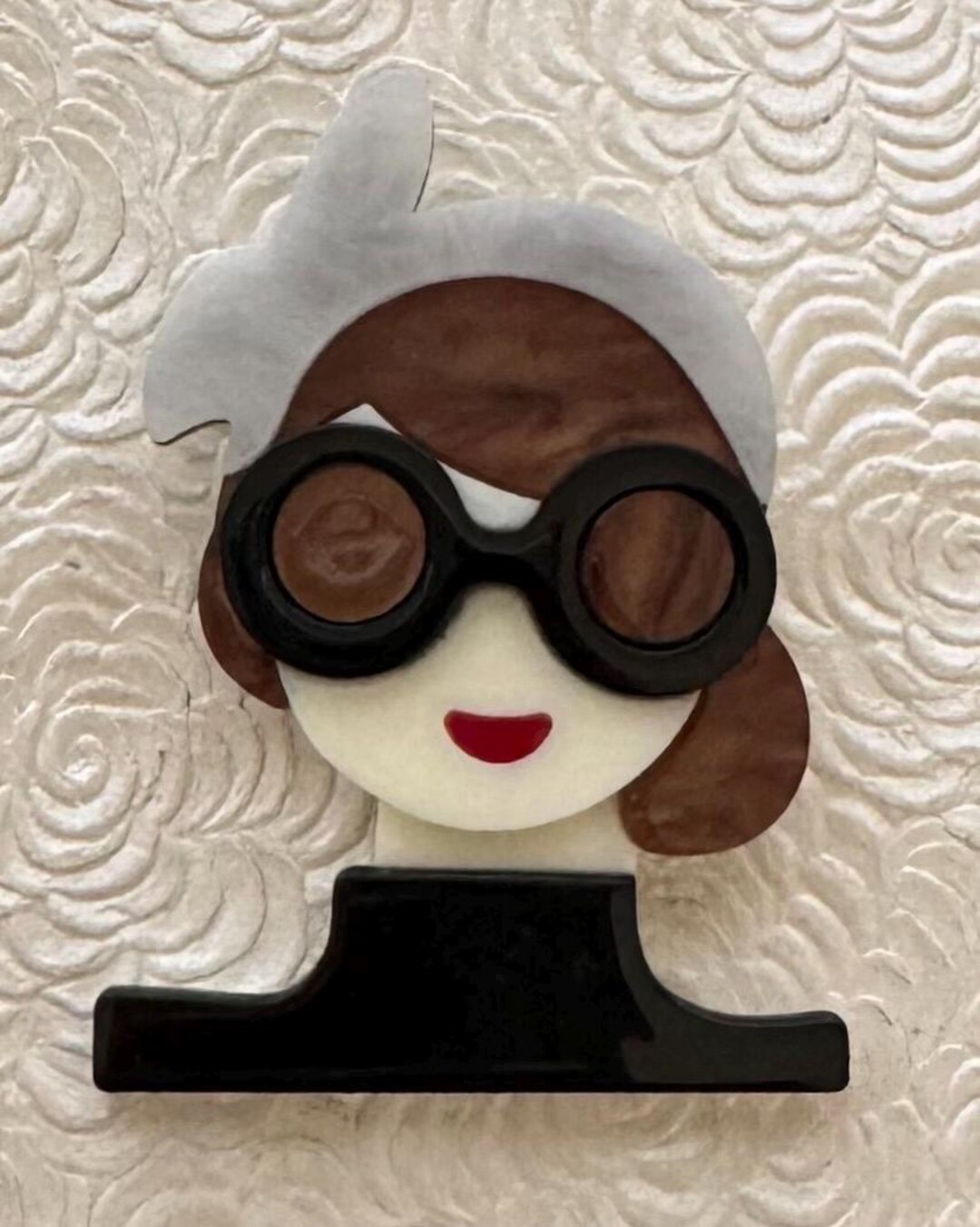 Unique Lady Vintage Style Acrylic Brooch - Etsy