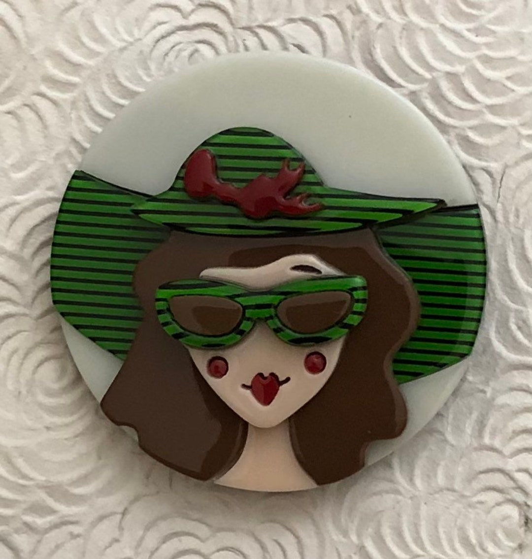 Unique Lady Face Large Vintage Style Brooch - Etsy