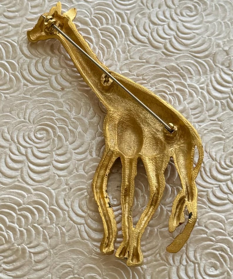 Vintage Giraffe Brooch Enamel on Gold Tone Metal - Etsy