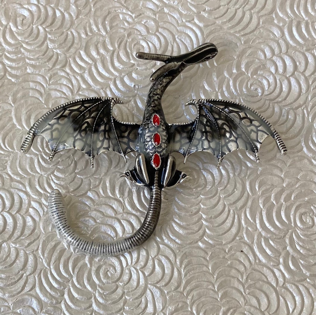 Unique Vintage Style Large Dragon Brooch - Etsy