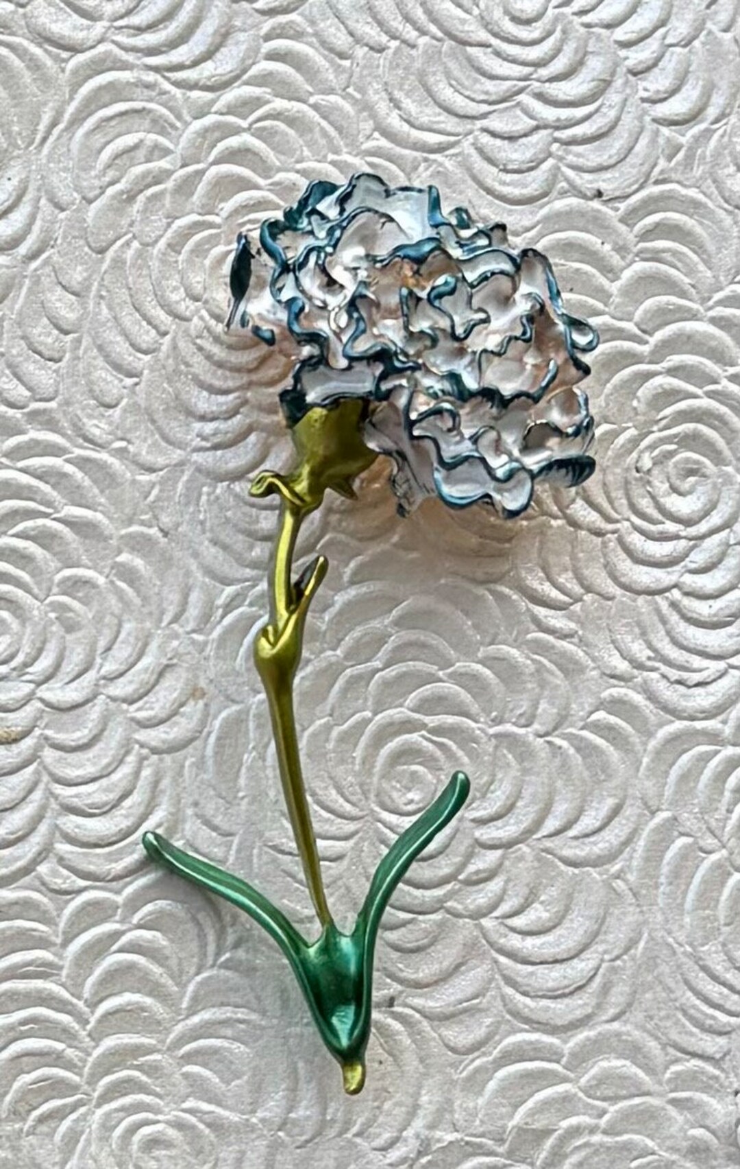Unique Blue Carnation Flower Vintage Style Brooch - Etsy