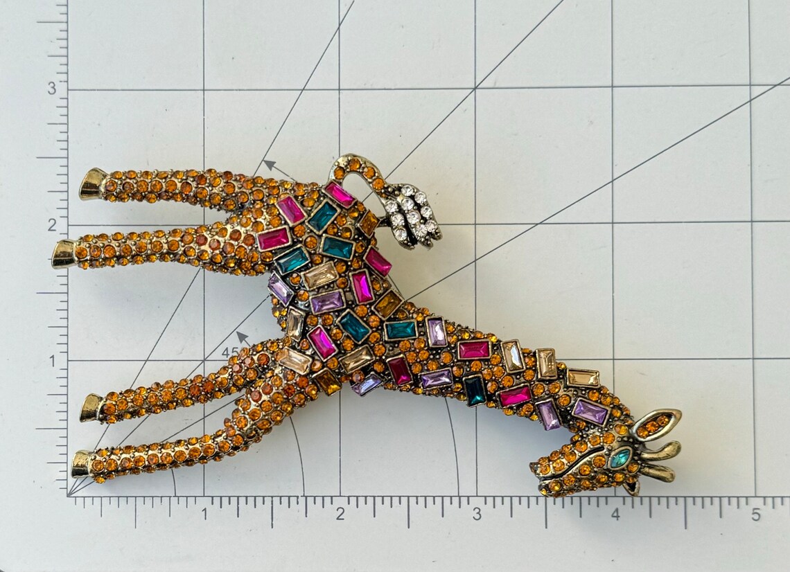 Vintage Style Giraffe Large Brooch & Pendant - Etsy