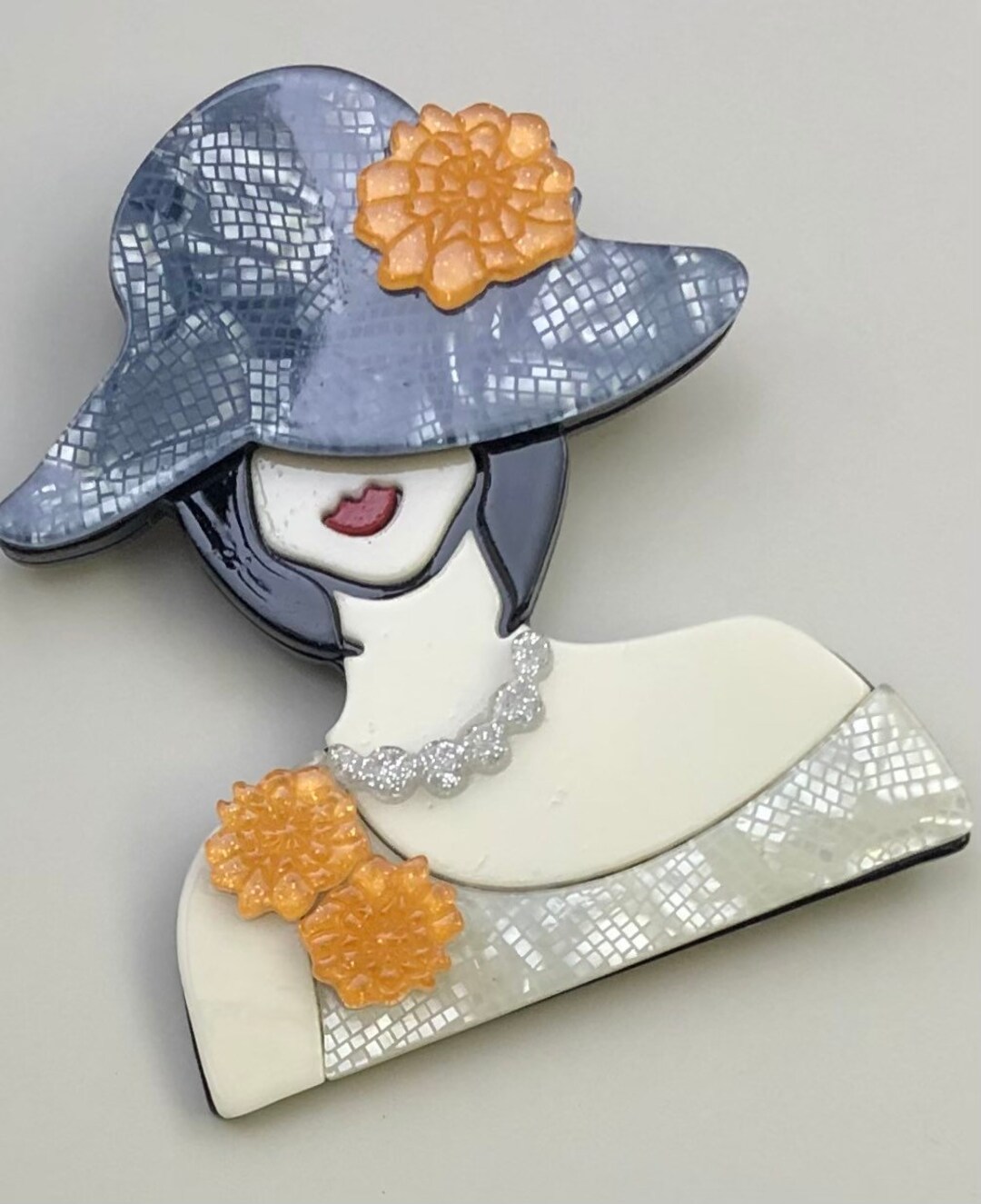 Unique Lady With Sunglasses Vintage Style Brooch - Etsy
