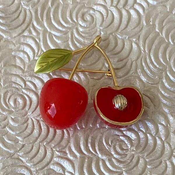 Cherry Brooch - Etsy