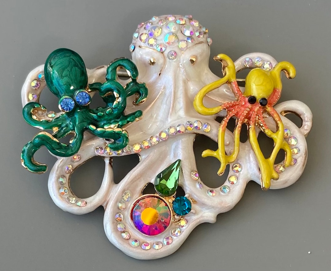 Vintage Style Octopus Brooch - Etsy