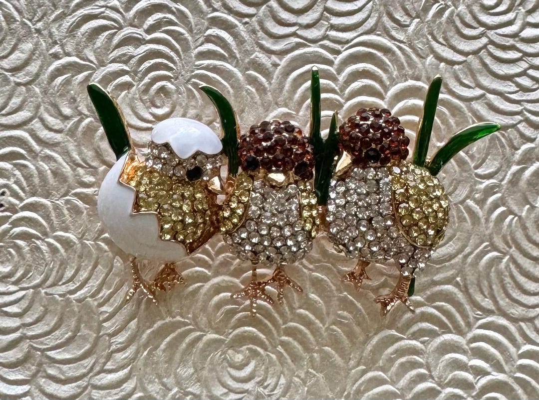 Adorable Three Chicks Vintage Style Large Brooch - Etsy