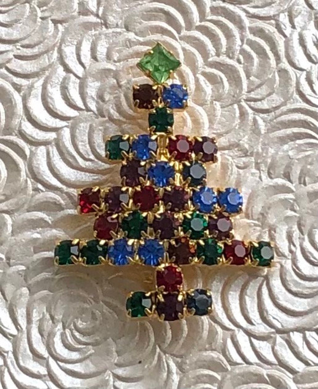 Adorable Christmas Tree Prong Set Vintage Brooch - Etsy