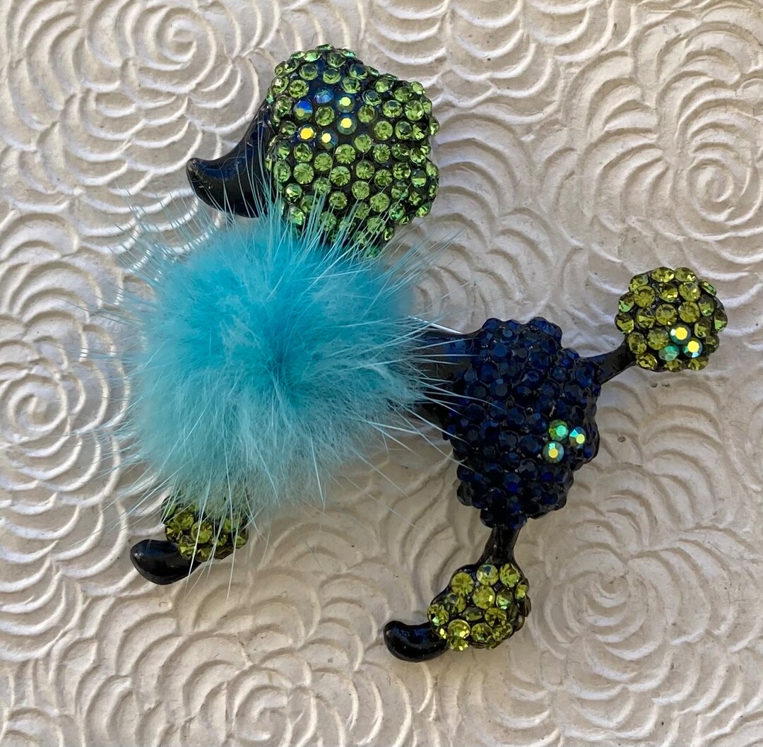 Adorable Large Crystal Poodle Brooch - Etsy