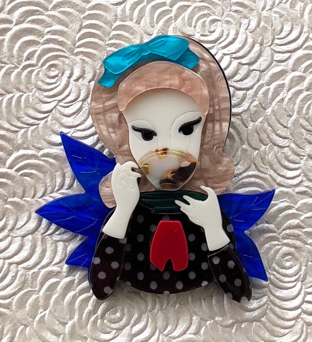 Unique Lady Face Large Vintage Style Brooch - Etsy