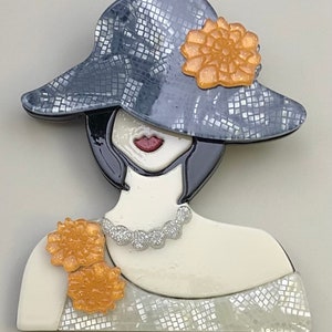 Unique Lady With Sunglasses Vintage Style Brooch - Etsy