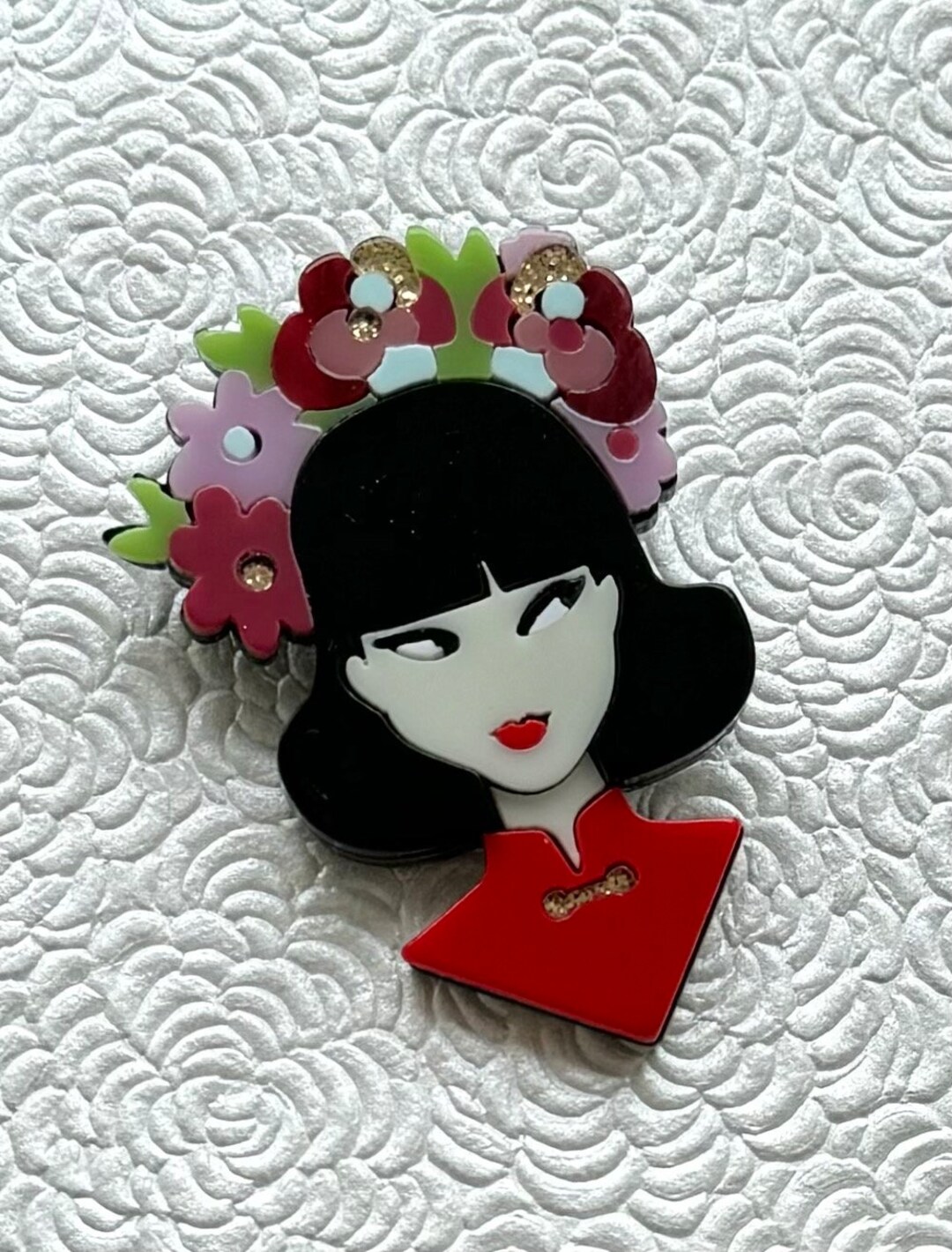 Unique Lady Face Vintage Style Brooch - Etsy